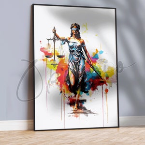 Modern Lady Justice Art Print: Legal Office Decor (digital Download) - Etsy