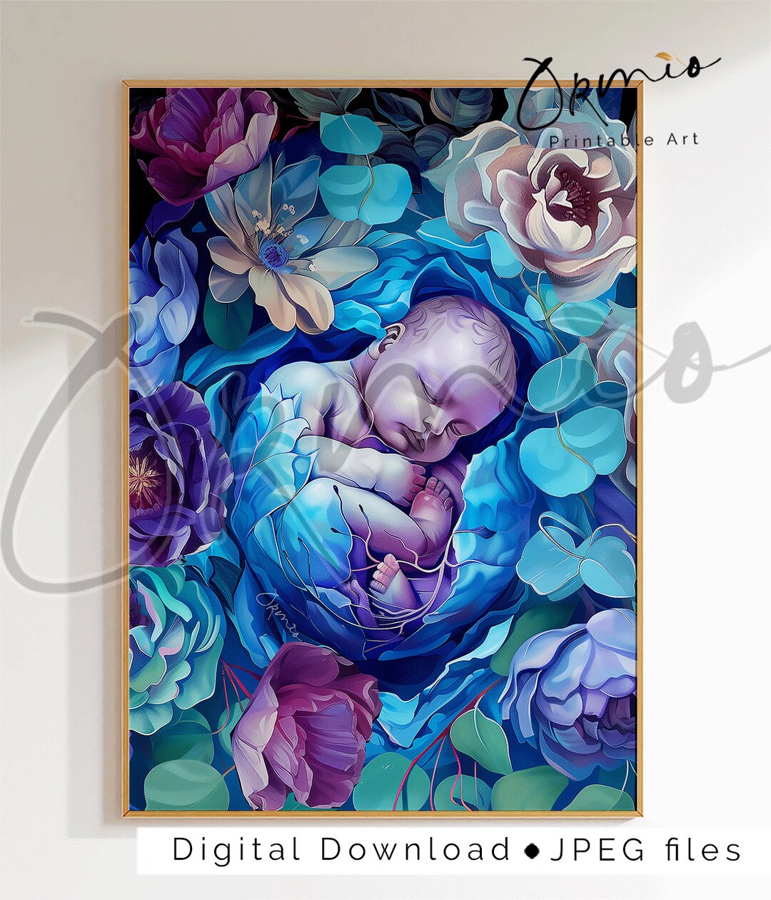 Fetus in the Womb Art, Midwife Gift, Midwife Office Decor, Doula Gift ...