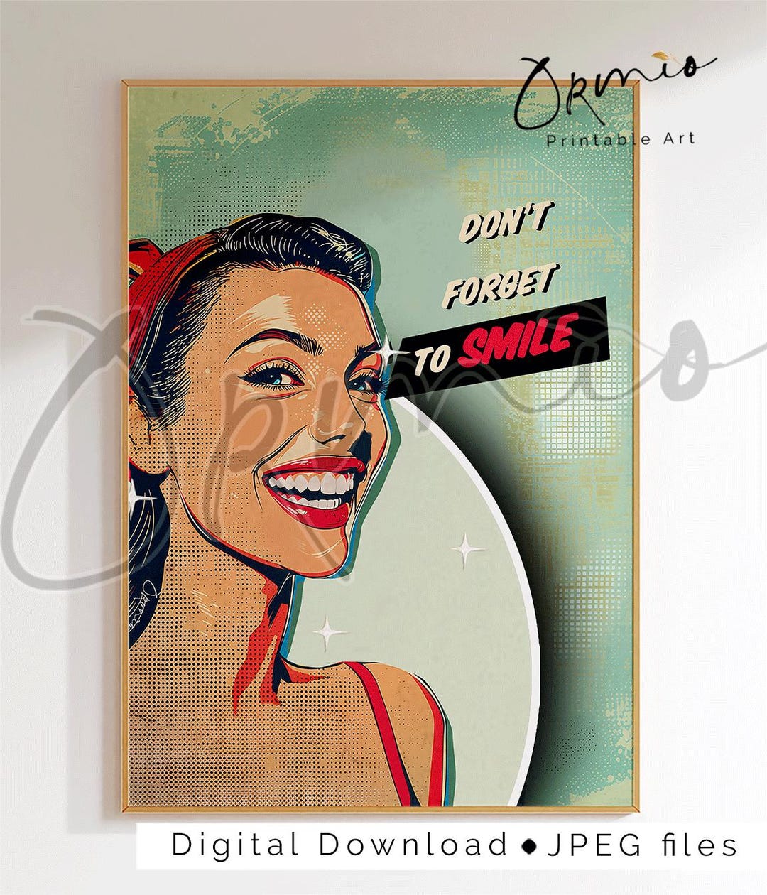 Pop Art Smiling Woman Motivational Dental Art & Bathroom Art - Etsy