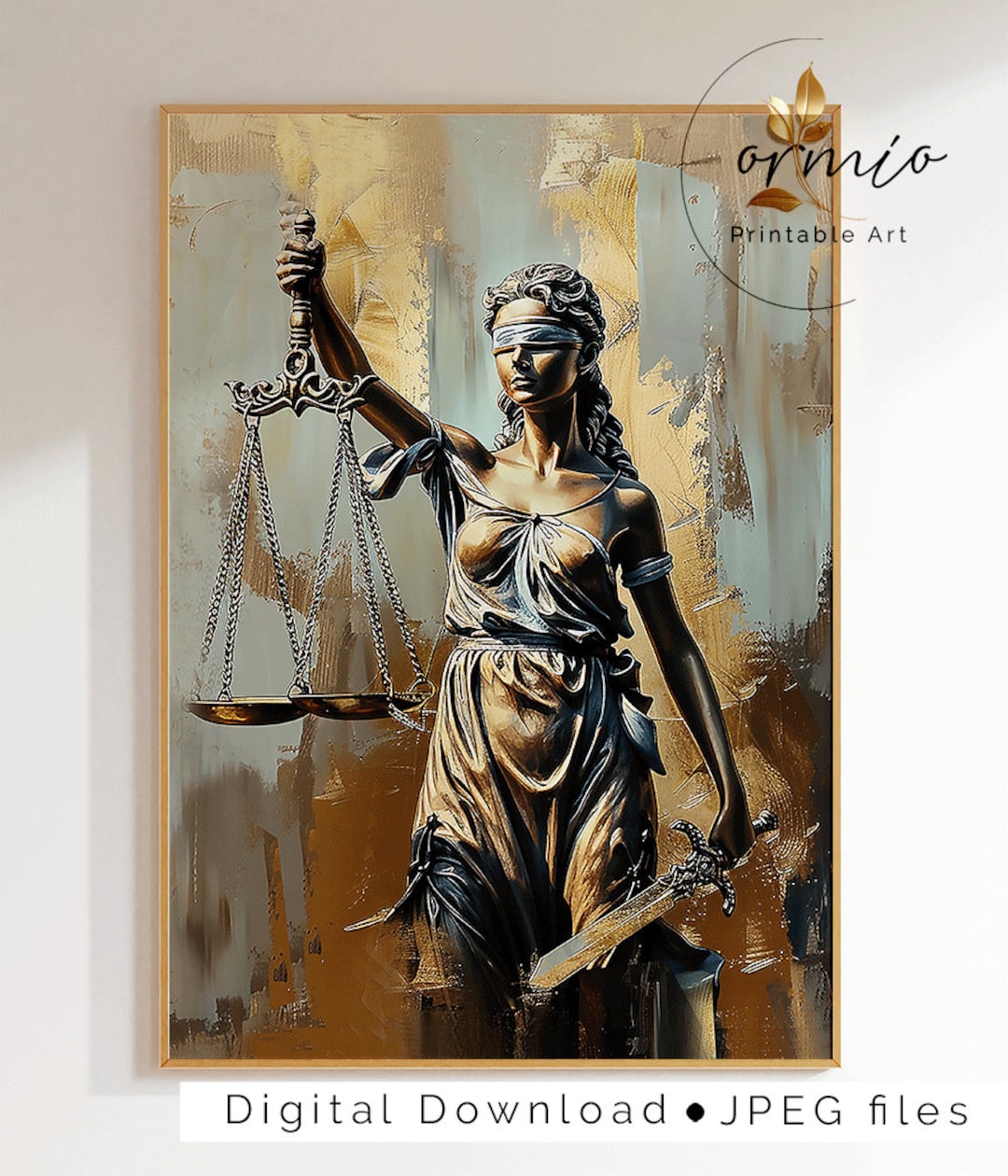 Lawyer Art, Lady of Justice Art, Lady of Justice Print, Lawyer Office ...