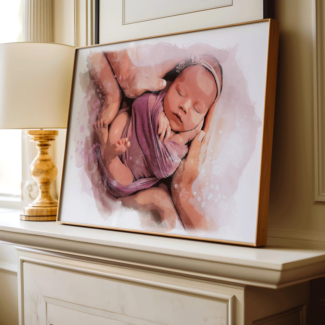 Newborn Watercolor Art Print - Pediatrician or Fertility Clinic Wall ...
