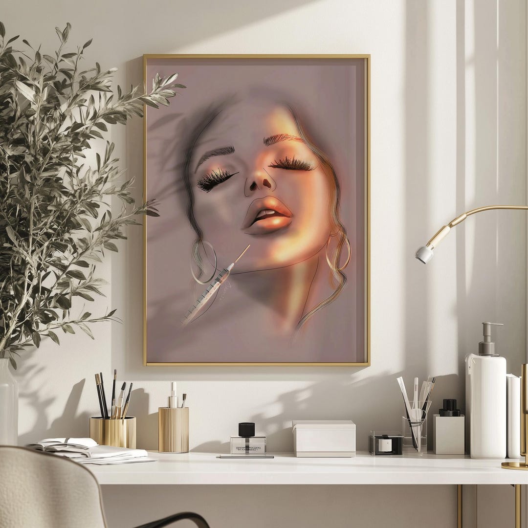 Woman With Botox Injection Poster | Modern Aesthetic Decor for Facial ...