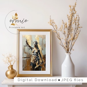 Lawyer Art, Lady of Justice Art, Lady of Justice Print, Lawyer Office ...
