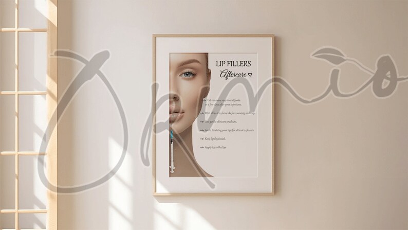 Lip Fillers Aftercare Poster, Spa Decor, Esthetician Wall Art, Filler ...