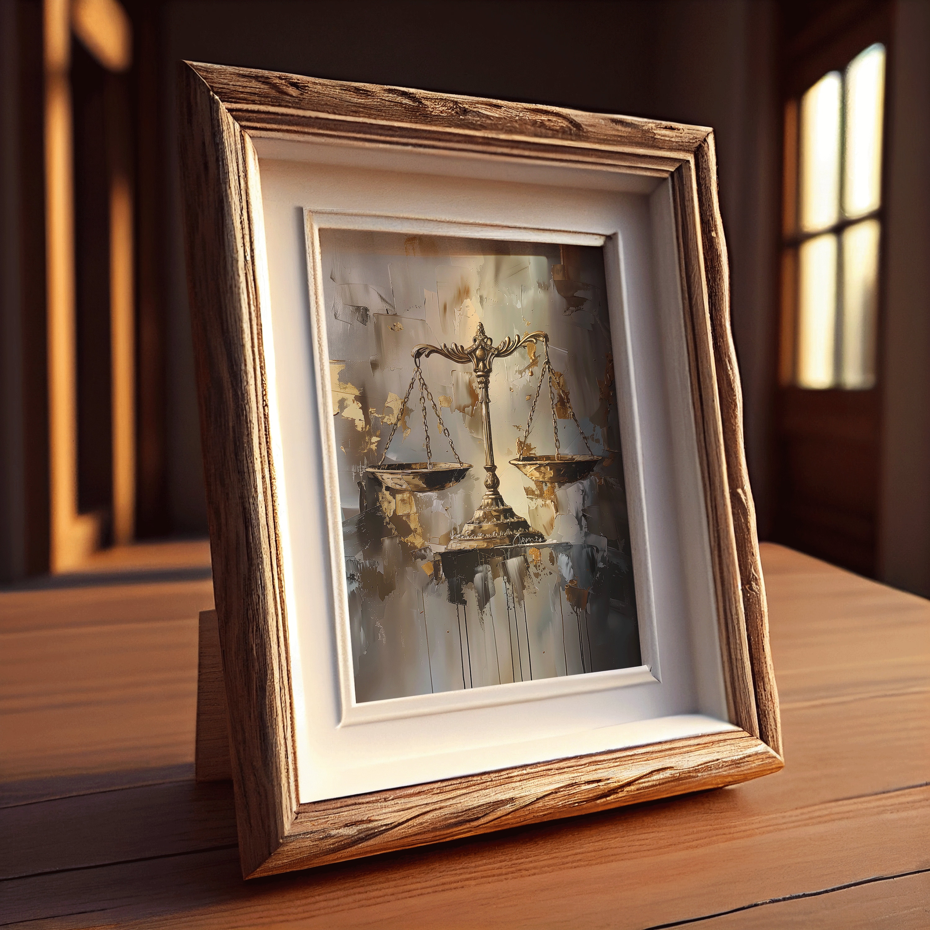 Scales of Justice Art Print, Legal Office Decor, Modern Law Decor ...