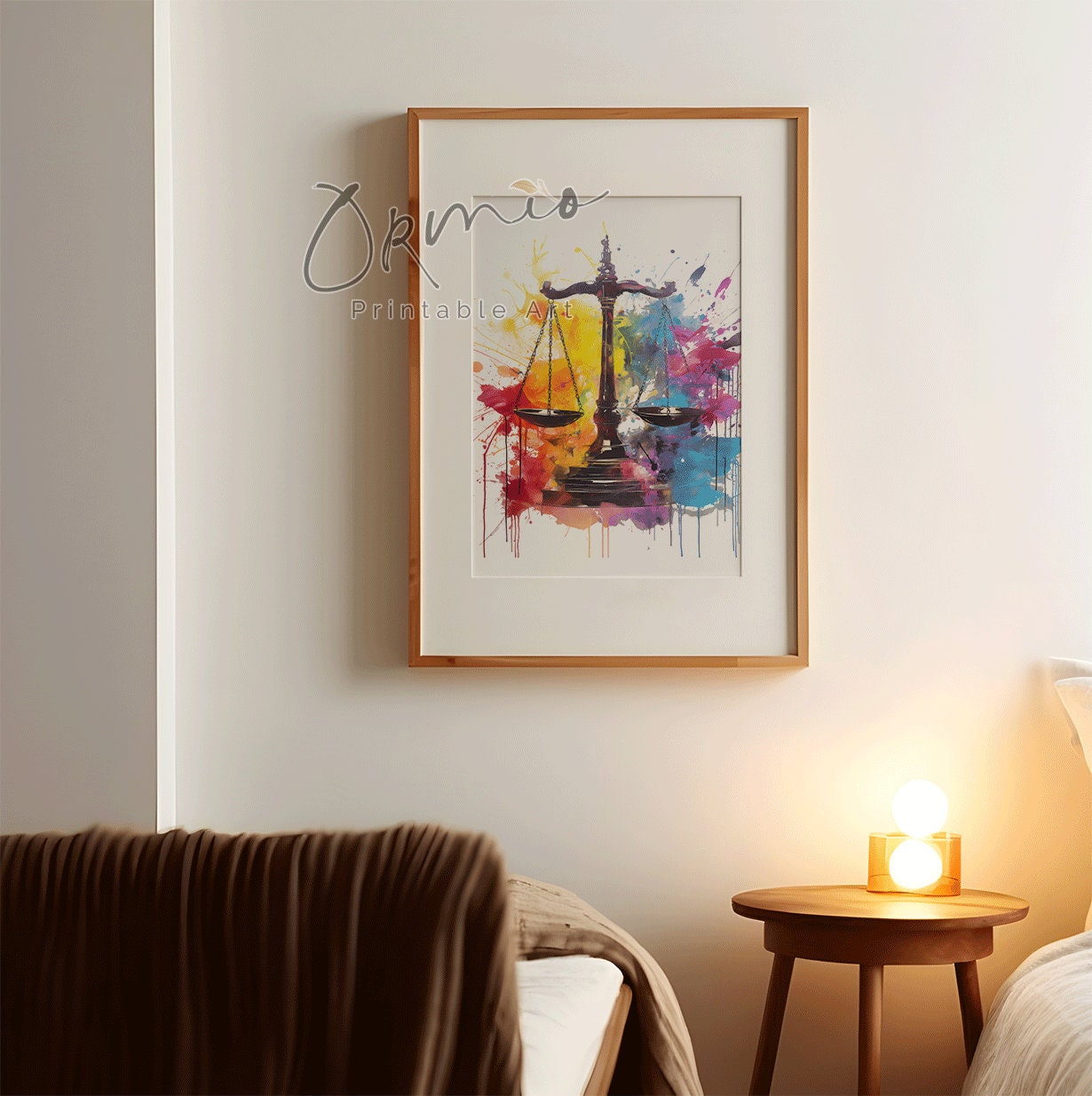 Printable Scales of Justice Art Poster, Legal Office Decor, Law Firm ...