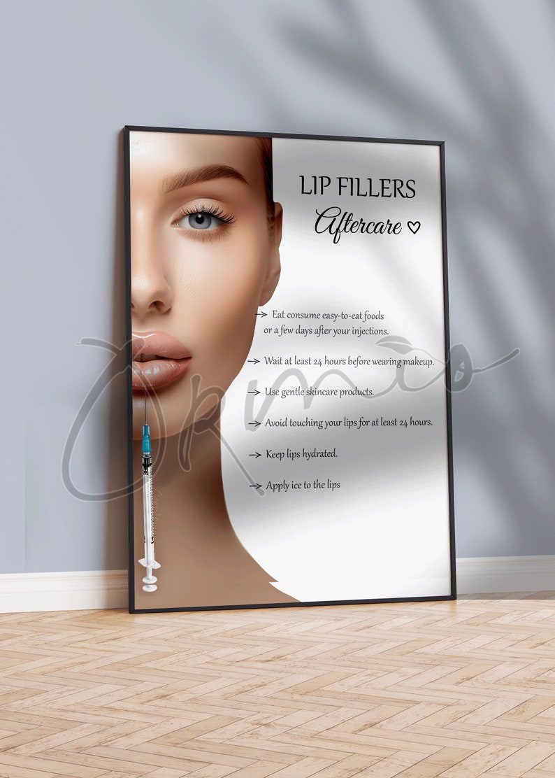 Lip Fillers Aftercare Poster: Esthetician Spa Decor (digital Download ...