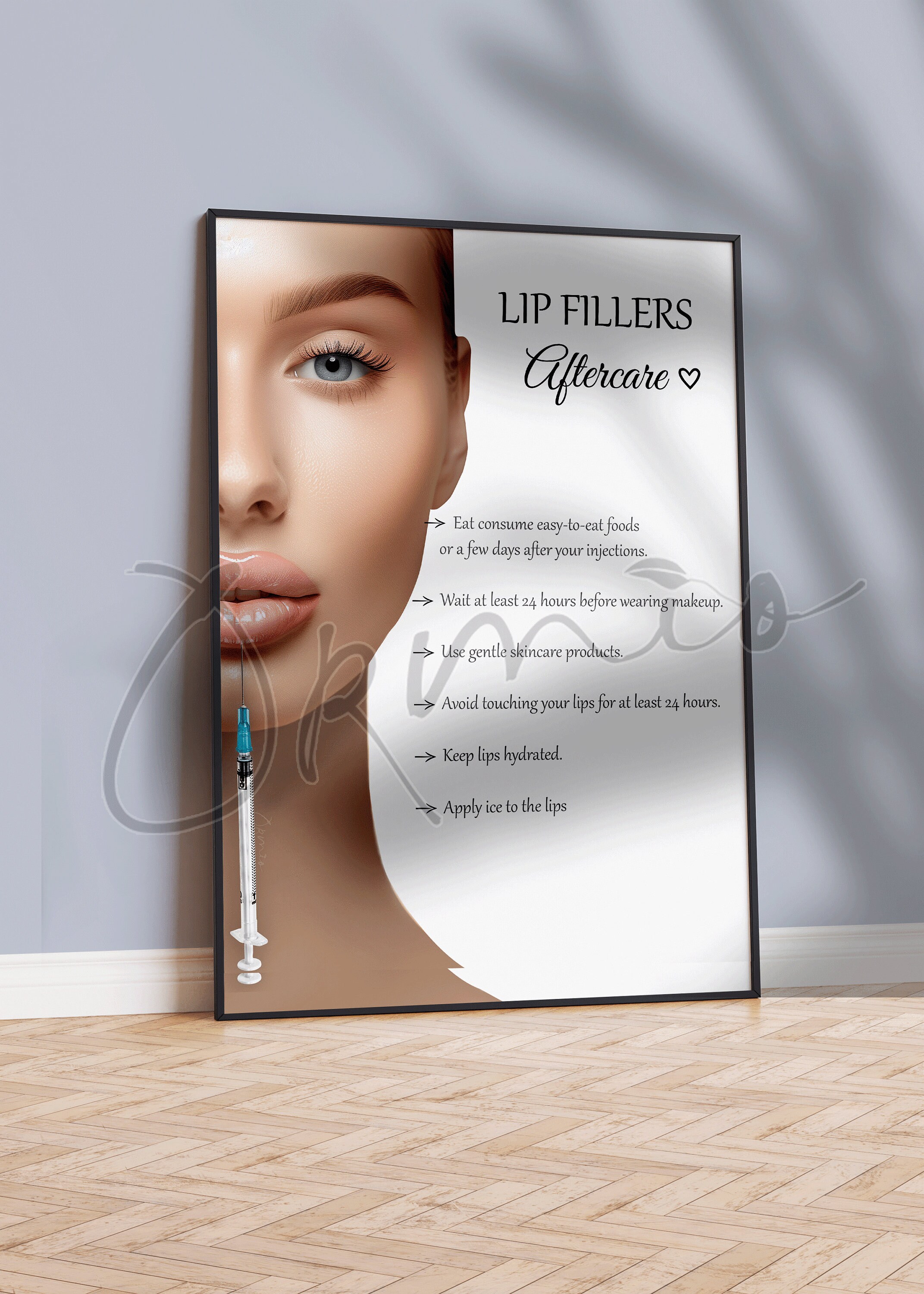 Lip Fillers Aftercare Poster, Spa Decor, Esthetician Wall Art, Filler ...