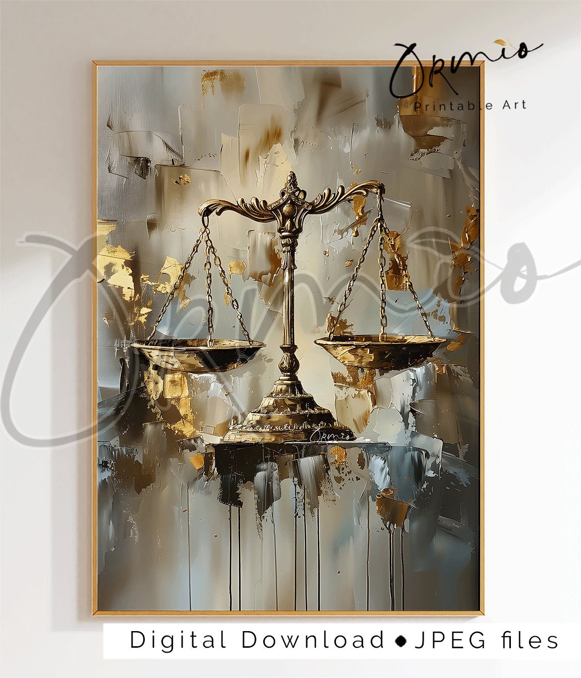 Scales of Justice Art Print, Legal Office Decor, Modern Law Decor ...