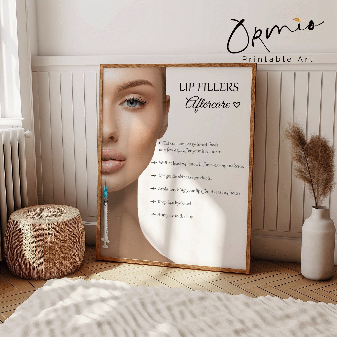 Lip Fillers Aftercare Poster, Spa Decor, Esthetician Wall Art, Filler ...
