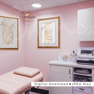 IV Therapy Art Prints: Gold Line Design, Wellness Decor (digital ...