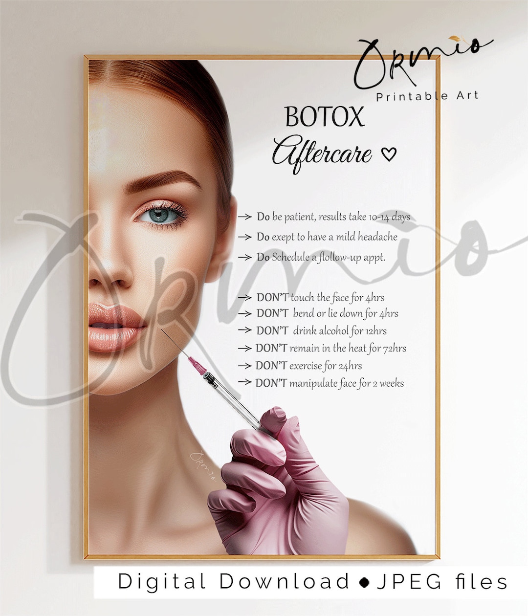 Botox Aftercare Poster: Skin Clinic Decor (digital Download) - Etsy