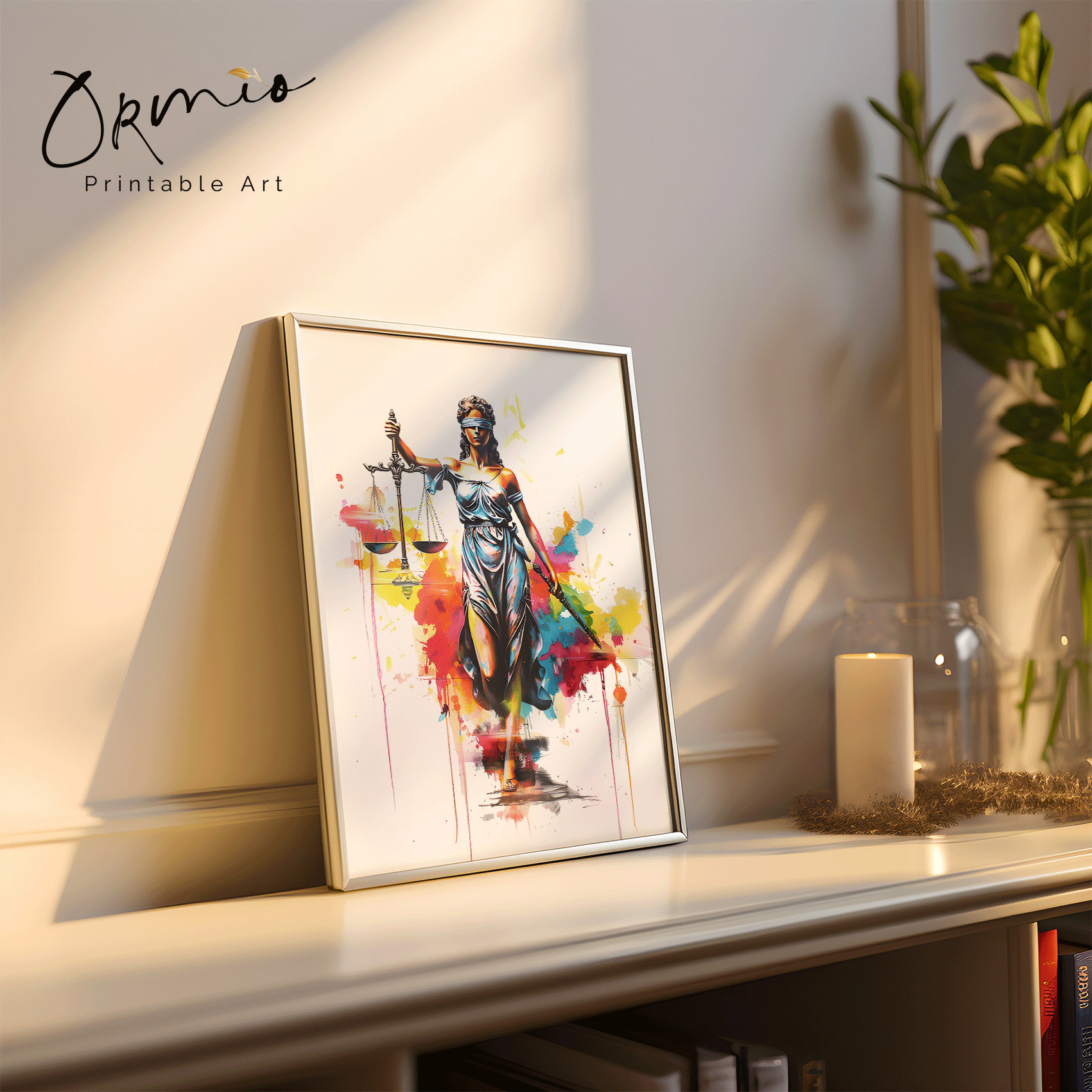 Printable Modern Lady of Justice Art Poster Legal Office Decor Law Firm ...