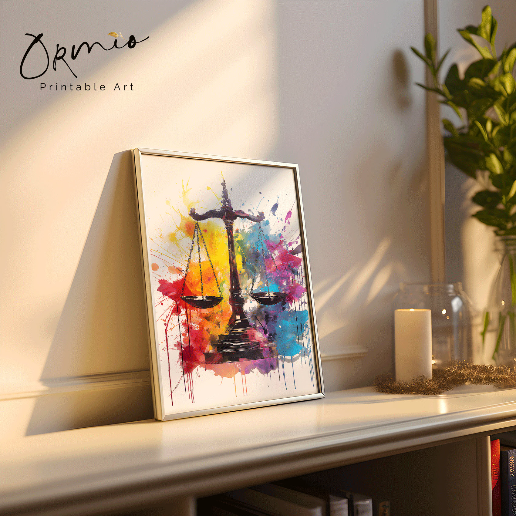 Printable Scales of Justice Art Poster, Legal Office Decor, Law Firm ...