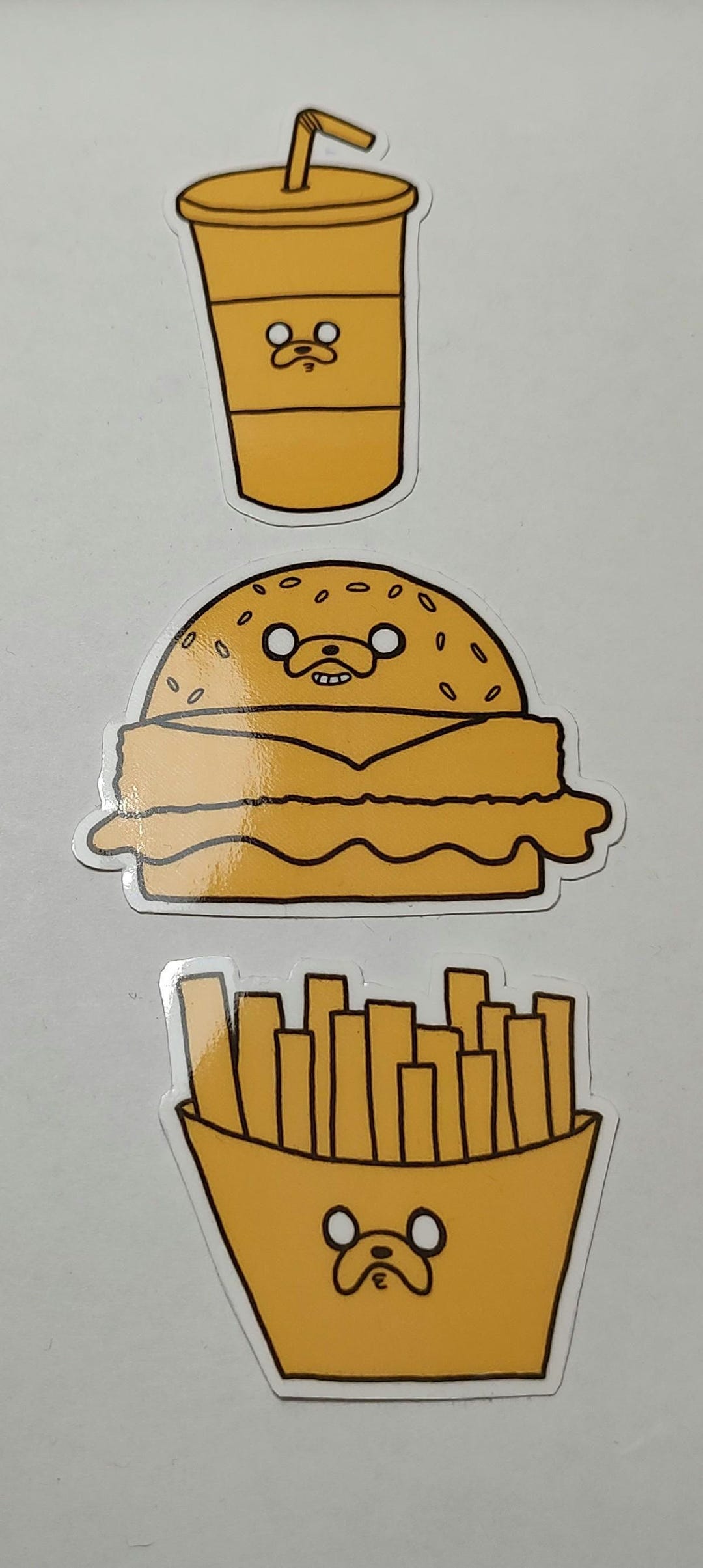 Adventure Time Stickers- Jake the Dog, Jake Transformed Into Food ...