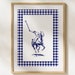 Navy Blue Polo Wall Art Gingham Aesthetics Poster Classic Nursery ...