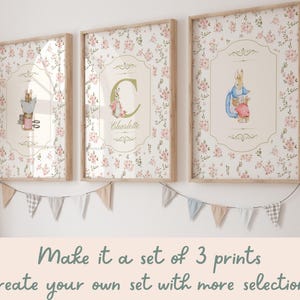Peter Rabbit Girls Nursery Heirloom Decor Above Crib Name Sign Baby ...