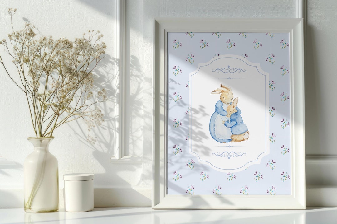Boys Peter Rabbit Prints Above Crib Vintage Nursery Decorating Wall Art ...