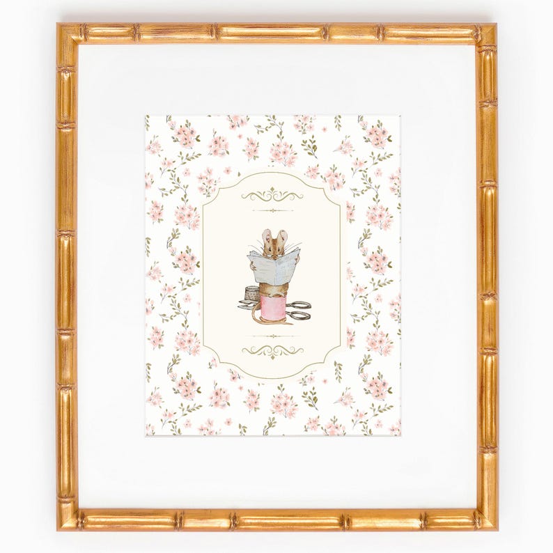 Floral Peter Rabbit Nursery Prints, Vintage Girl Decor (digital ...