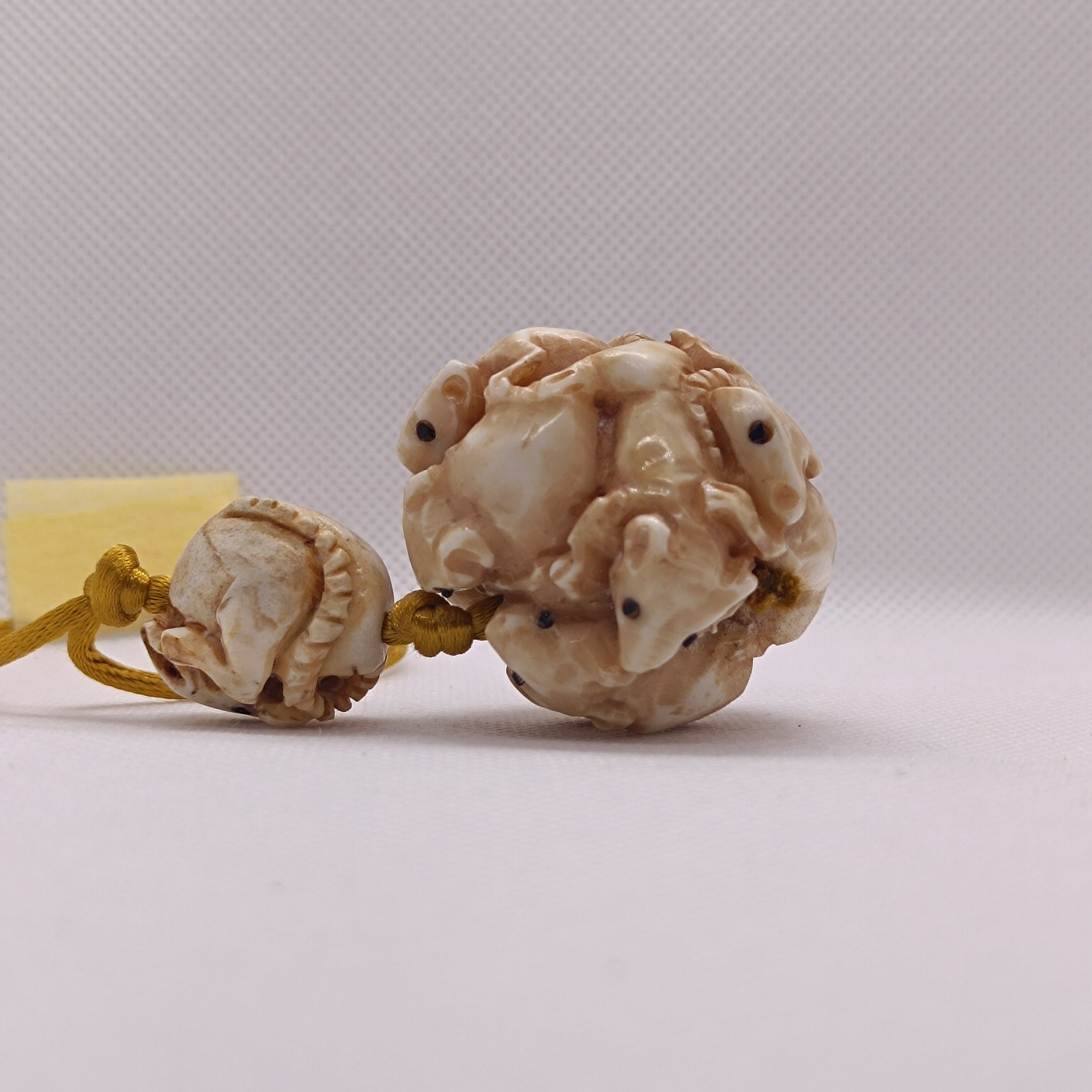 Rat/mouse King Ojime, Carved Shed Moose Antler, Japanese Netsuke ...