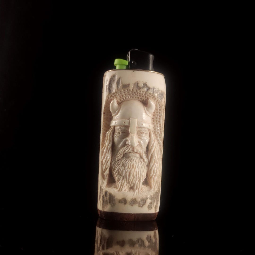 Viking Lighter Case, Hand Carved, Shed Moose Antler, Unique Lighter ...