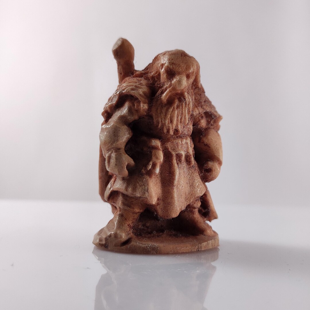 Dwarf Warrior Figurine, Chibi Style, Hand Carved Moose Antler, Japanese ...