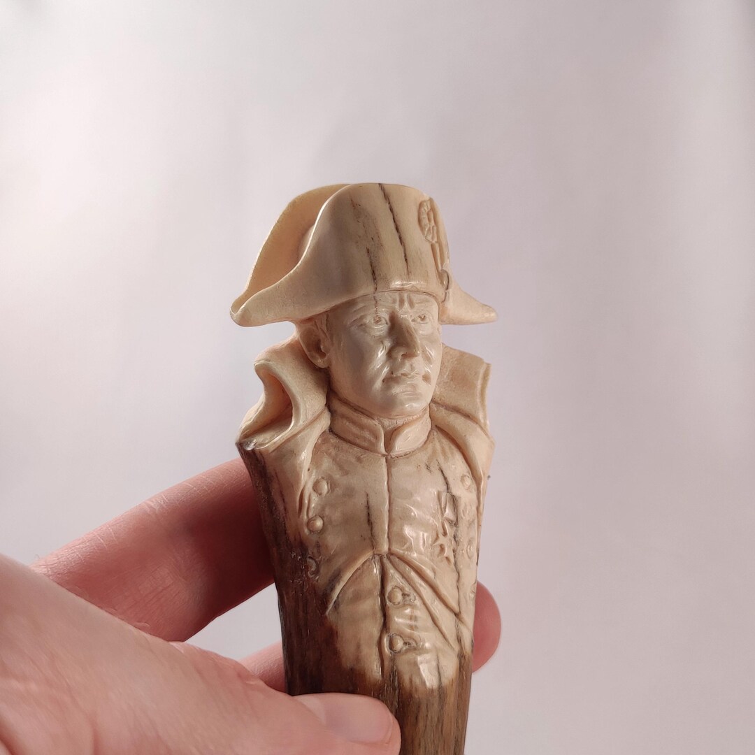 Napoleon Bonaparte Knife Handle, Hand Carved Shed Moose Antler, Craft ...