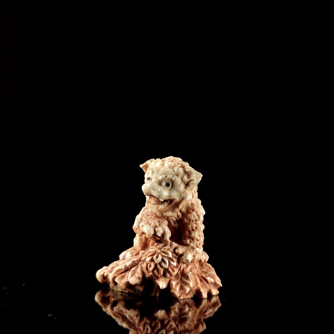 Hand Carved Foo Dog Netsuke, Chinese Lion Shi-shi Sculpture, Shed Moose ...