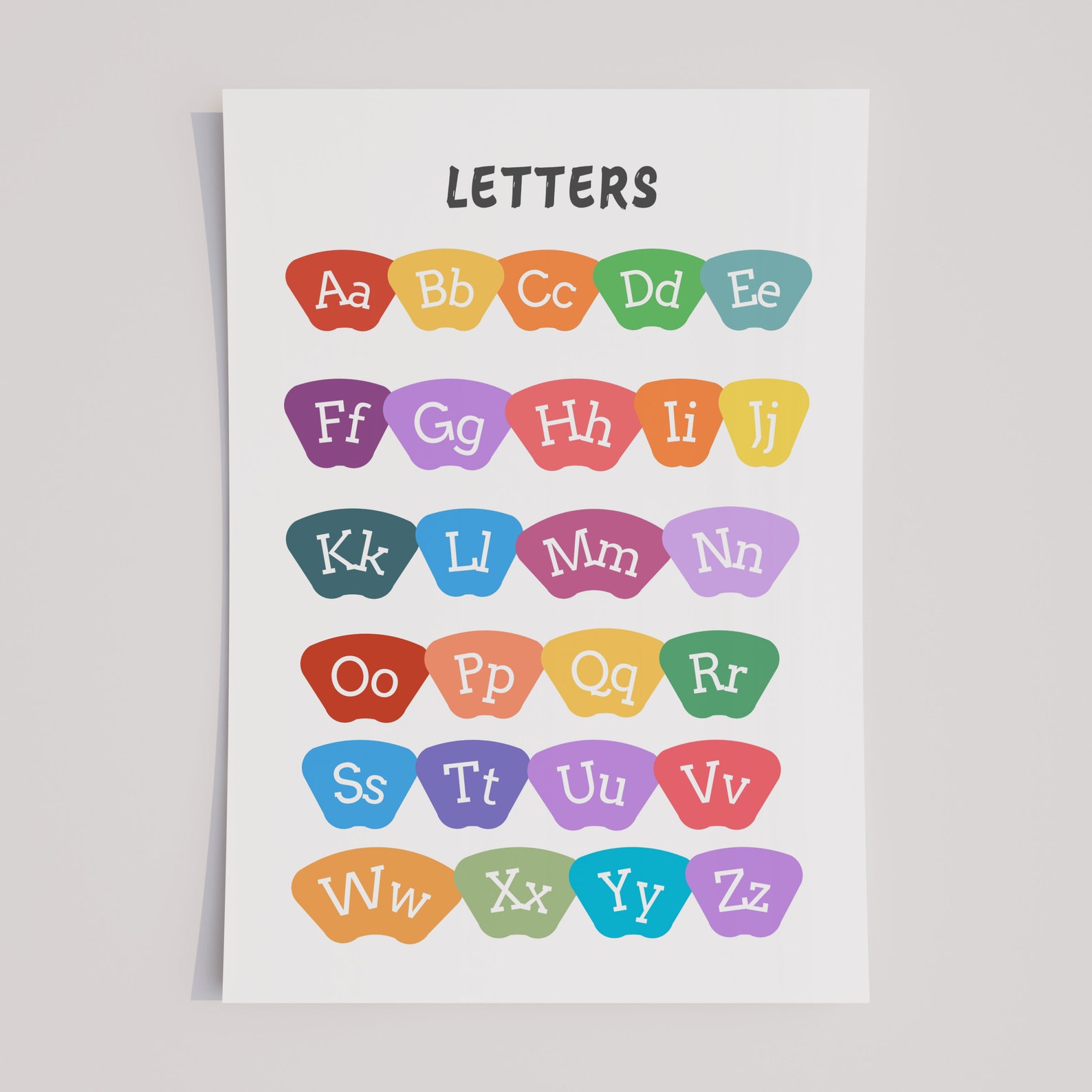 Colorful Letters Wall Art, the Alphabet Prints, Educational Wall Arts ...