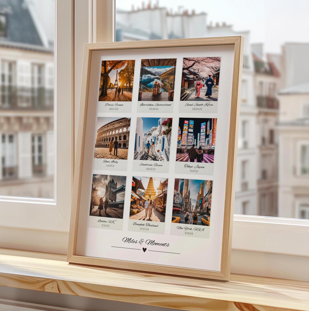 Personalized Travel Photo Collage Print: Vacation Memory Gift (digital ...