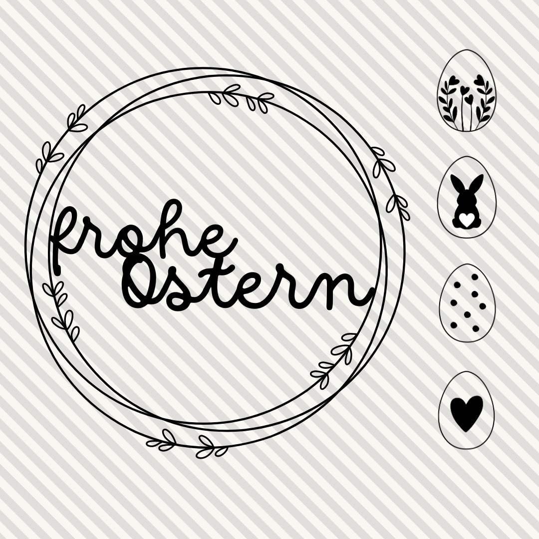 Digitale Laserdatei / Plotterdatei Kranz frohe Ostern inklusive 4 ...