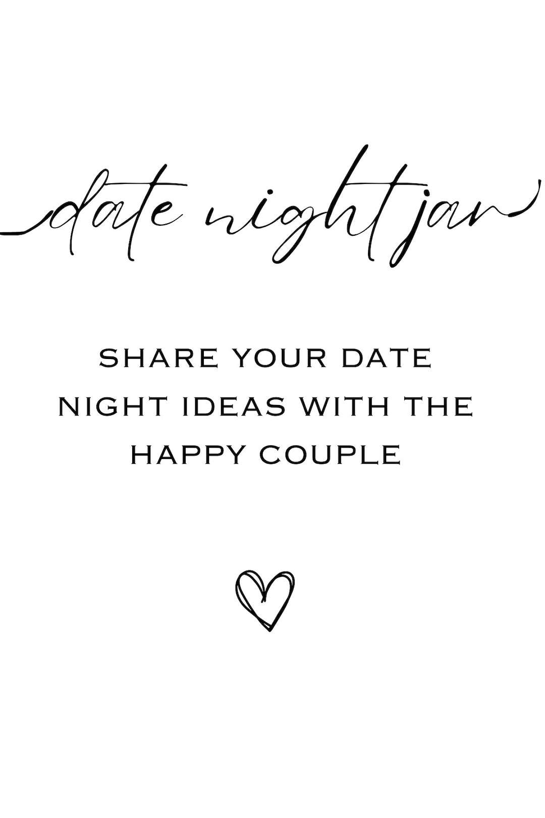 Date Night Ideas Downloadable Template for Wedding Signs - Etsy