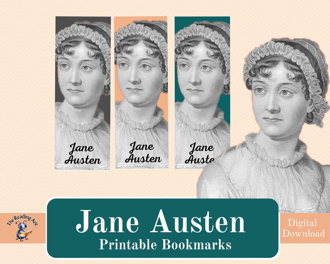 Jane Austen Printable Bookmark, Period Drama, PDF - Etsy