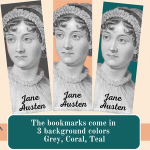 Jane Austen Printable Bookmark, Period Drama, PDF - Etsy