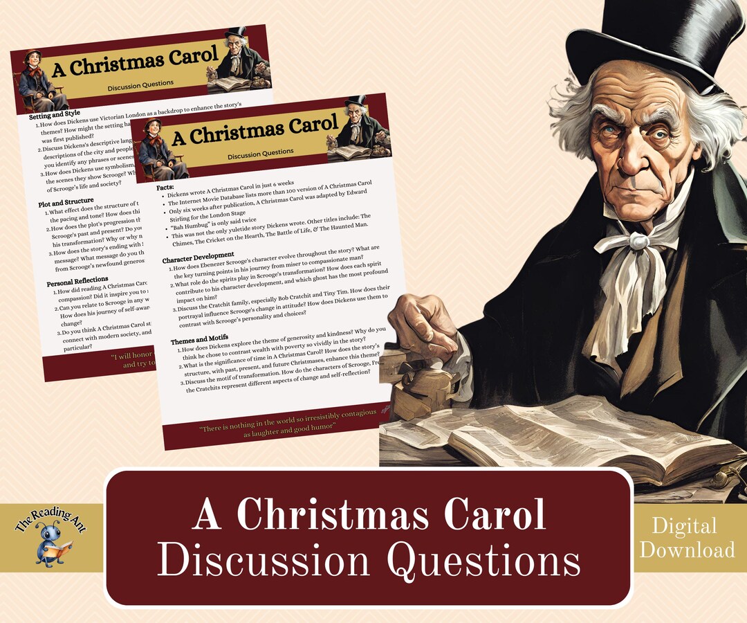 Printable Discussion Questions for A Christmas Carol by Charles Dickens ...