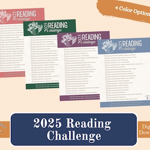 2025 Reading Challenge Printable 2025 Reading Goals Reading Tracker - Etsy
