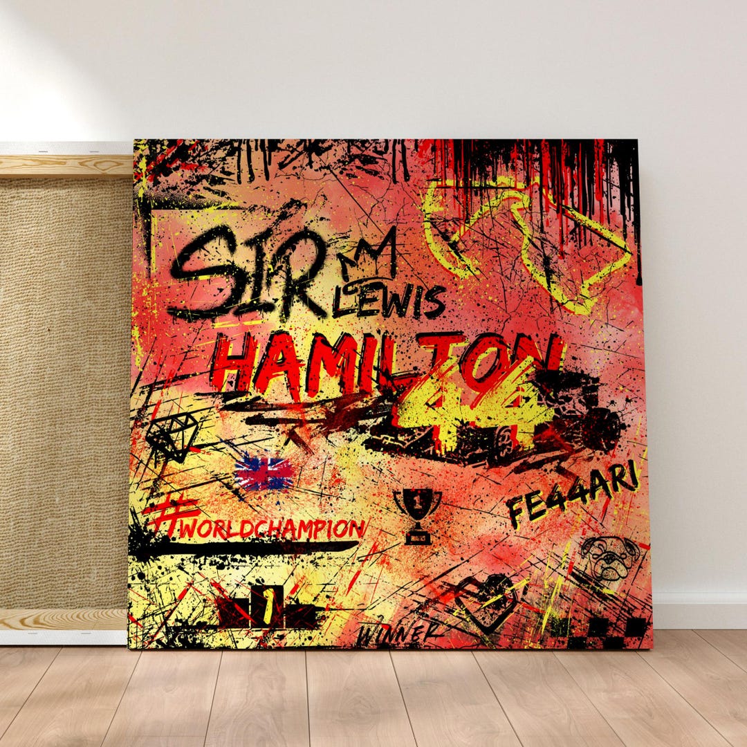 Lewis Hamilton 44 - Pop Art Canvas - Formula 1 - Ferrari - Street Art ...