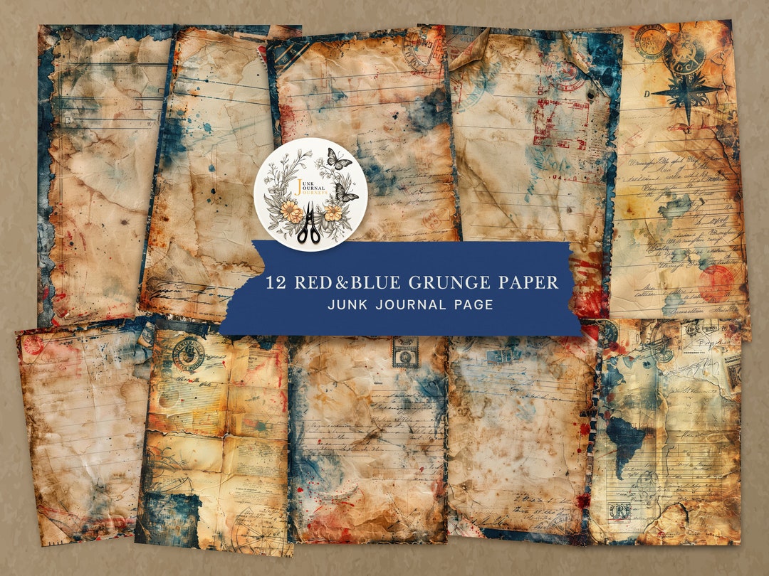 Junk Journal Page, Empty Junk Journal Paper Border Frame, Vintage ...