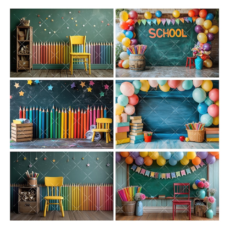 Colorful Graduation Chalkboard Backdrop: Kids School Party - Etsy