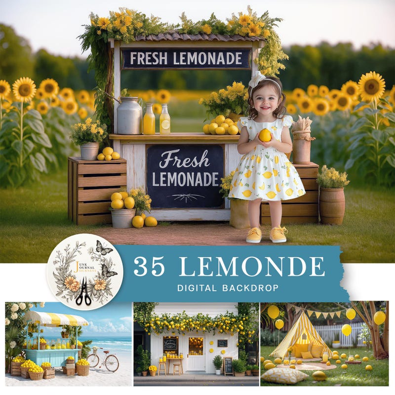 Lemon Backdrop - Etsy