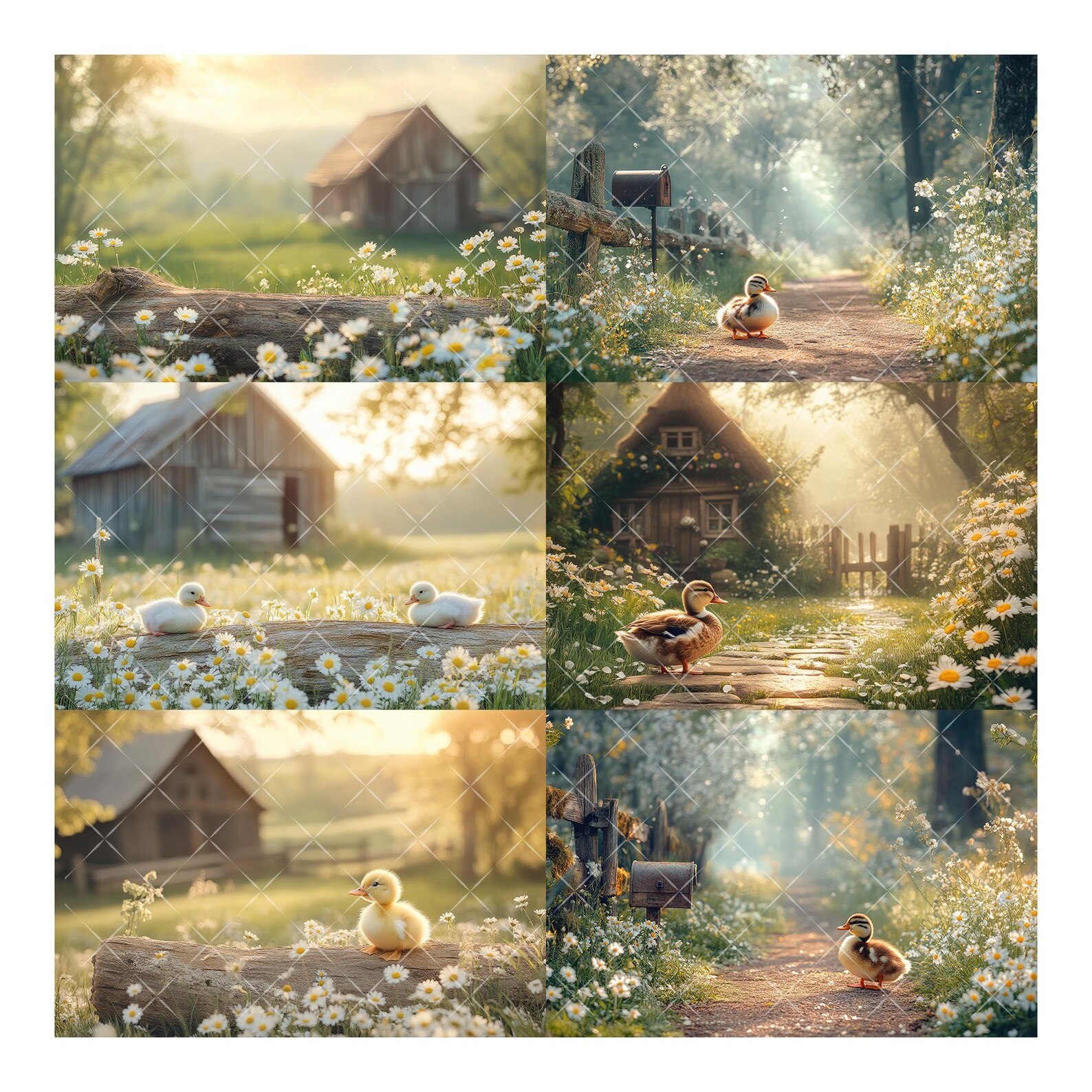 Spring Duck Digital Backdrop | Enchanted Forest Photography Background ...