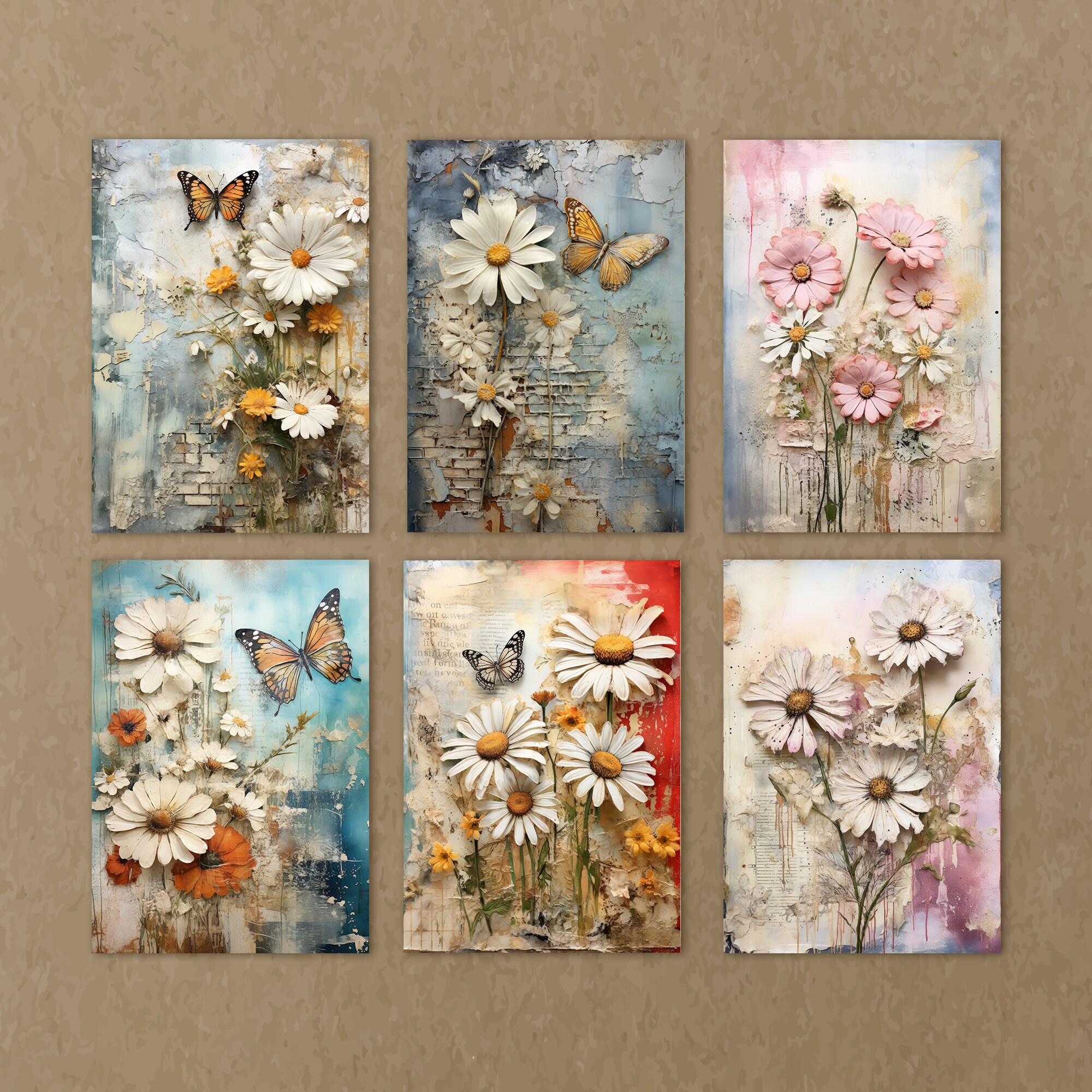 Daisy Flower Junk Journal Kit Bundle, Daisy Ephemera, Floral Junk ...