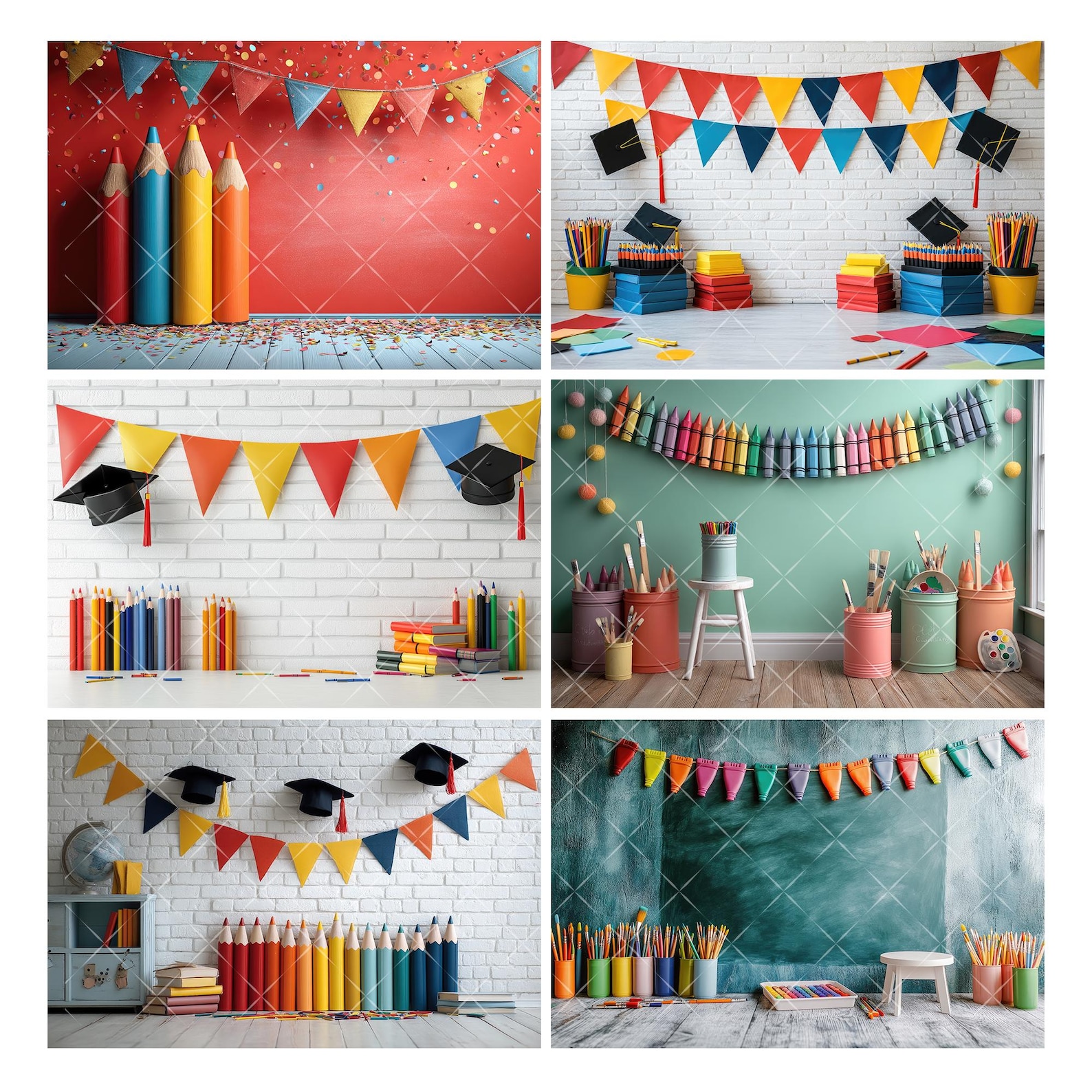 Colorful Graduation Chalkboard Backdrop: Kids School Party - Etsy