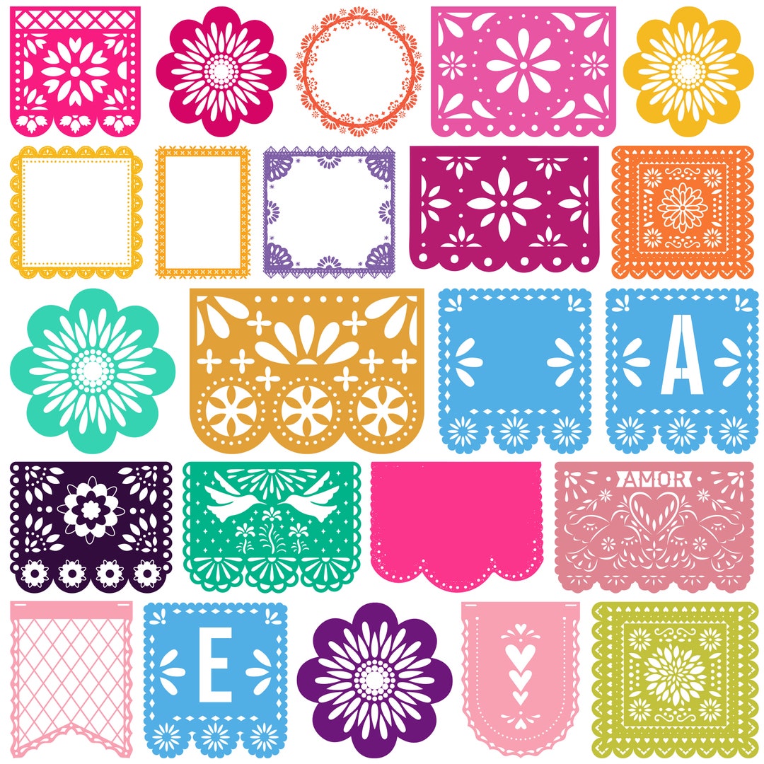 Papel Picado SVG, Papel Picado PNG-Bundle, Papel Picado Clipart, Papel ...