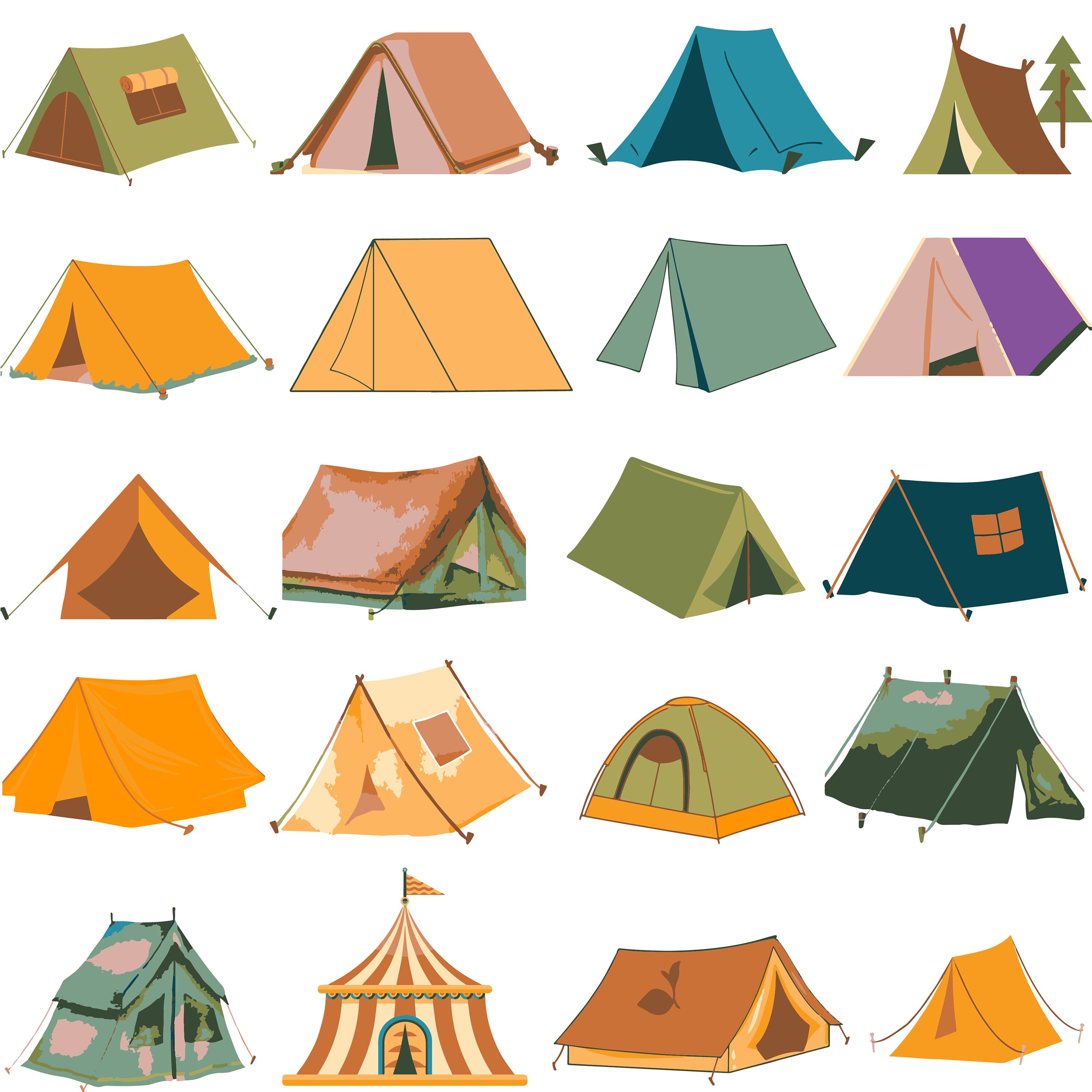 Camping Tent Svg, Tent Silhouette, Tent Cut File, Tent Vector, Camp SVG ...