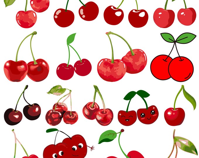 Cherries SVG, Cherry SVG, Cherry Heart SVG, Cherry Clipart, Cherry ...