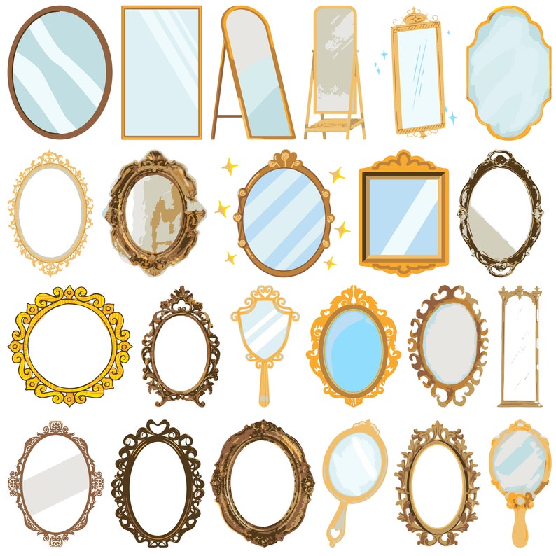 Mirror SVG, Mirror PNG Bundle, Mirror Clipart, Frame SVG Cut Files for ...