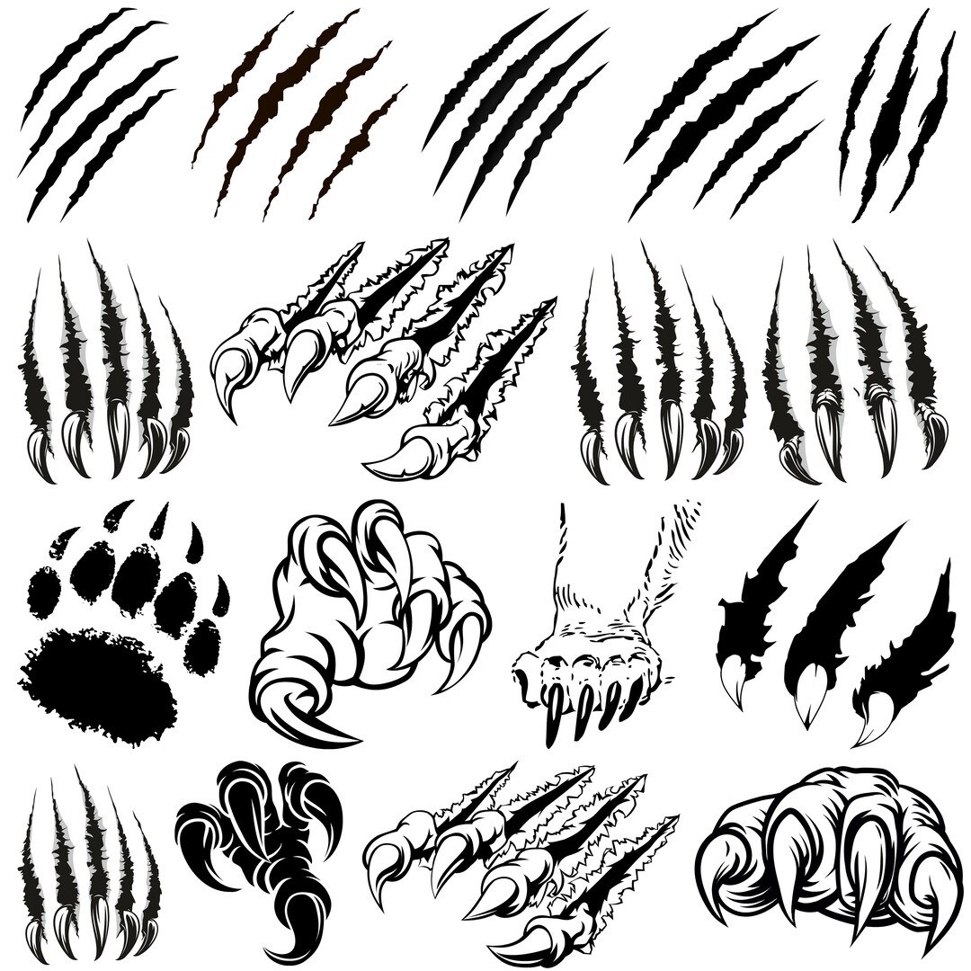 Claw SVG, Claw PNG Bundle, Claw Clipart, Dino Claw, Marks Svg, Scratch ...