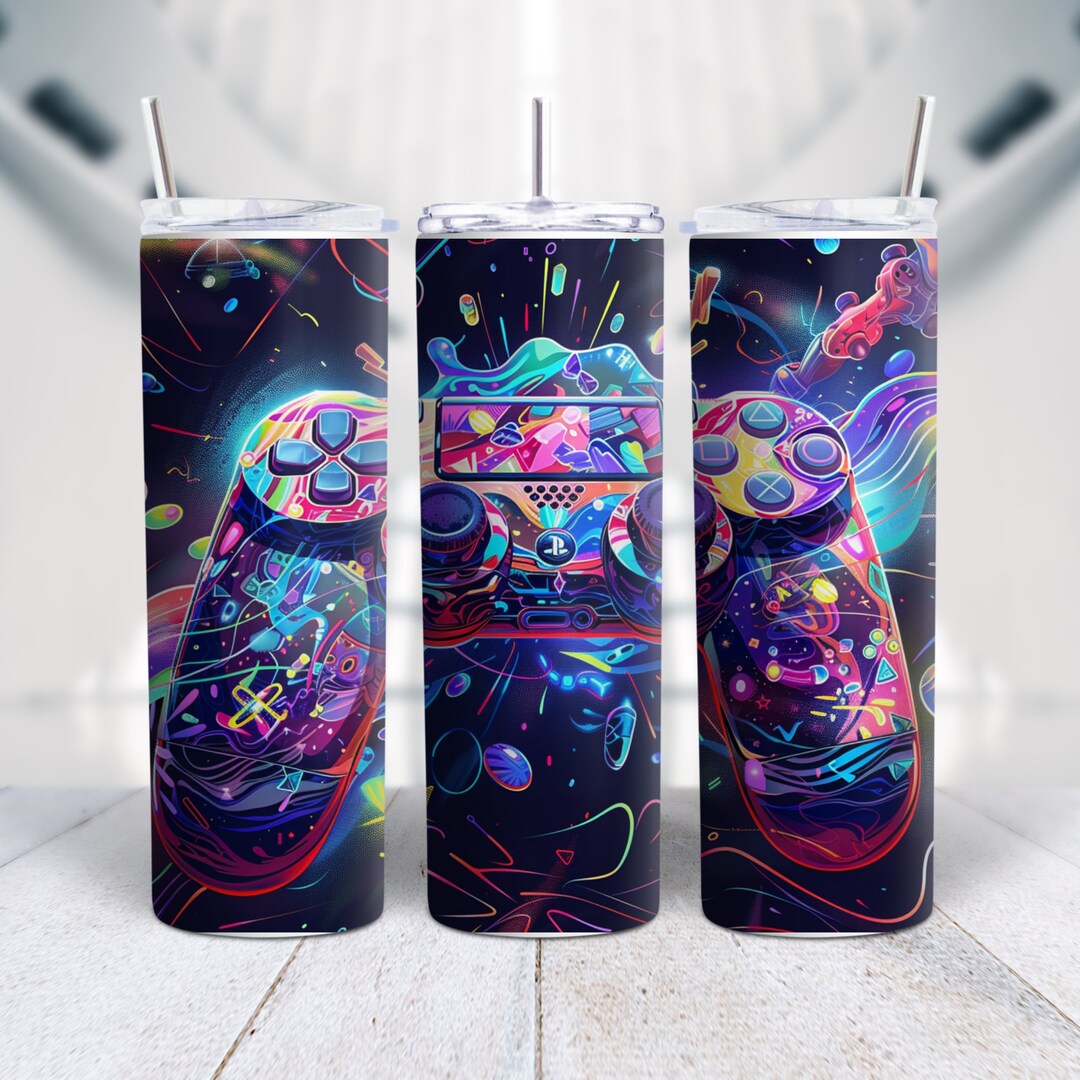 Colorful Gamer 3d Tumbler Wrap 20oz Gamer High-quality Insulated ...