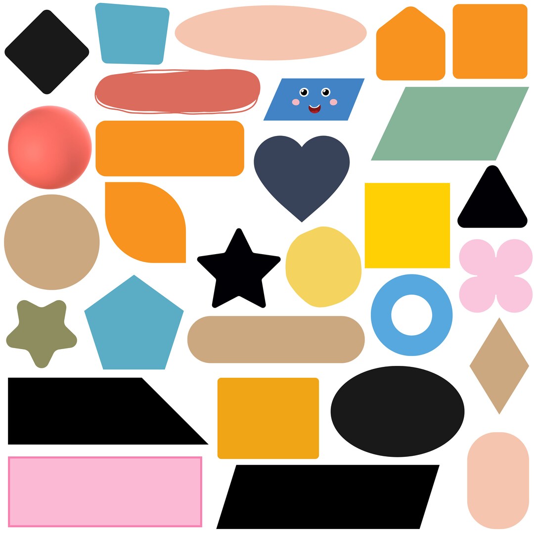 Basic Shape SVG, Basic Shape PNG Bundle, Basic Shape Clipart, Tag Svg ...